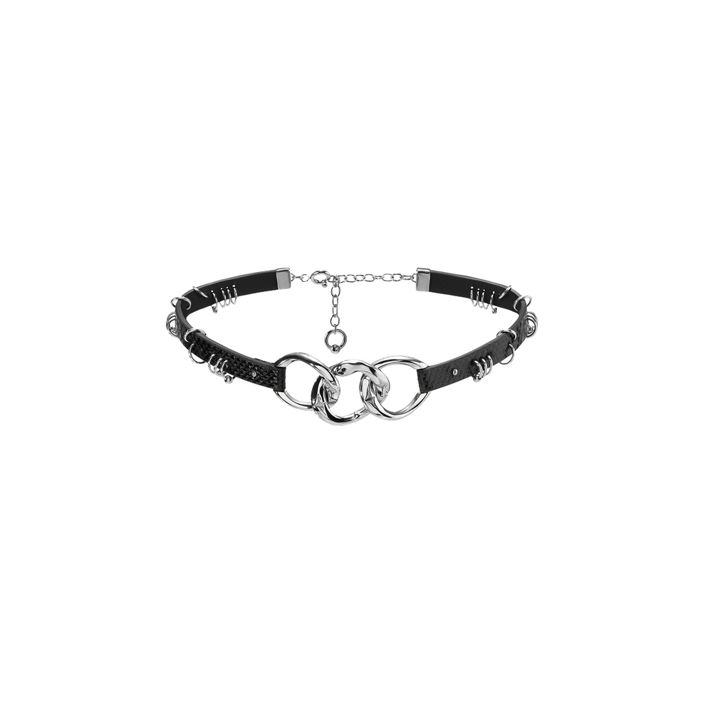 BLACKHEAD Snake Pattern Triple Serpent Choker – Punk Leather Necklace ...