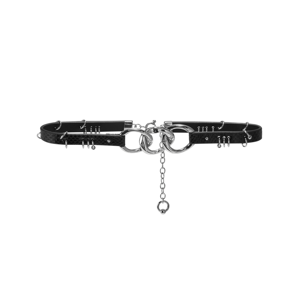 BLACKHEAD Snake Pattern Triple Serpent Choker – Punk Leather Necklace ...
