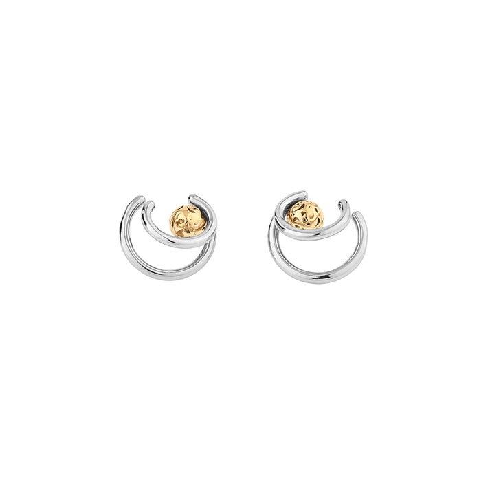 Georgium Sidus Bicolor Planet Path Shape Stud Earrings – Blackheadshop
